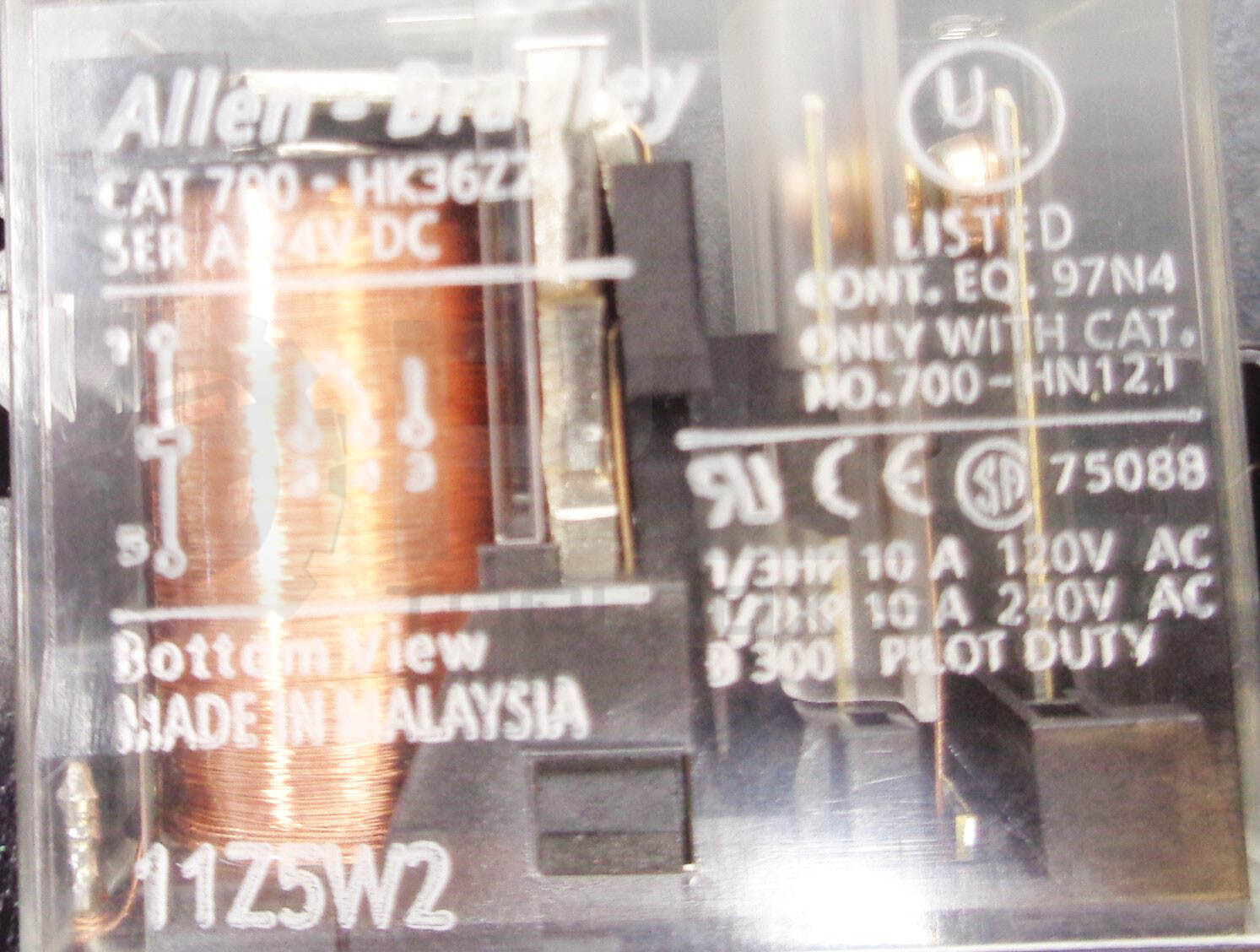 LOT OF 4 ALLEN BRADLEY 700-HK36Z24 /A RELAYS W/ 700-HN121 /A MINI RELAY ...