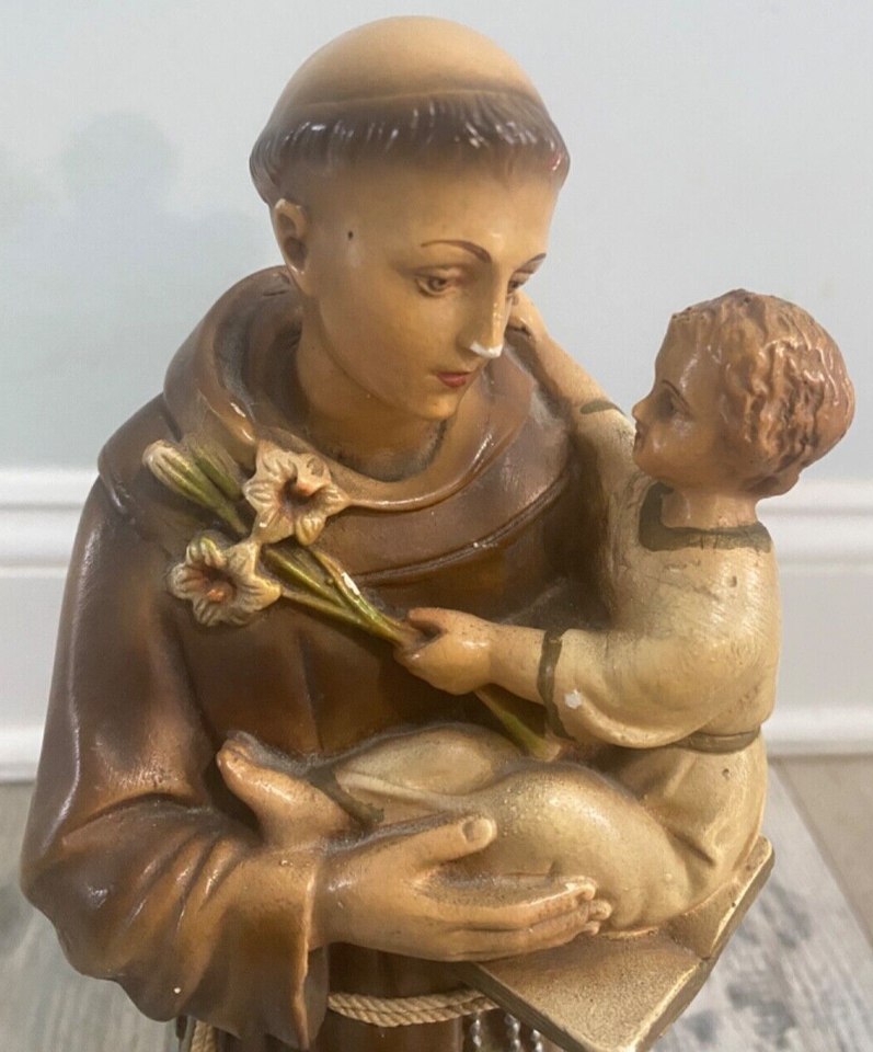 GLORIOUS VINTAGE ST. ANTHONY W/ CHRIST CHILD STATUE FROM NUNS CONVENT ...