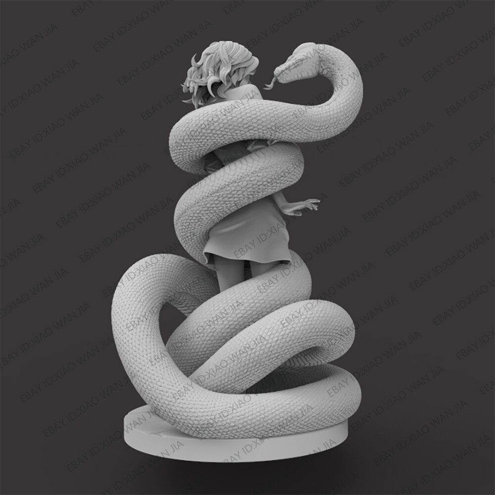 Snake and Girl Resin Figure Model Kit 1/24 Scale Unpainted Unassembled ...