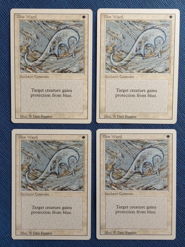 MTG 4x Blue Ward x4 LP Revised Edition Old School Magic the Gathering ...