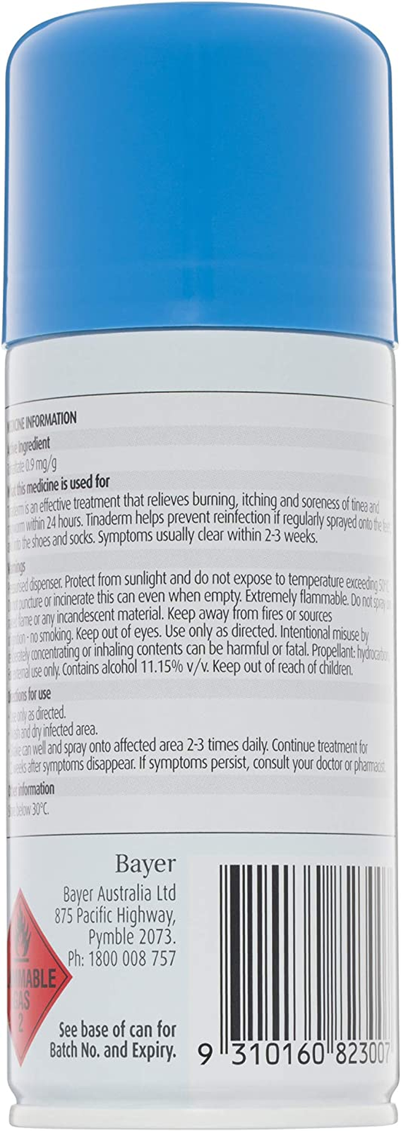 Canesten Tinaderm Powder Spray Rapidly Clears Tinea and Ringworm and ...