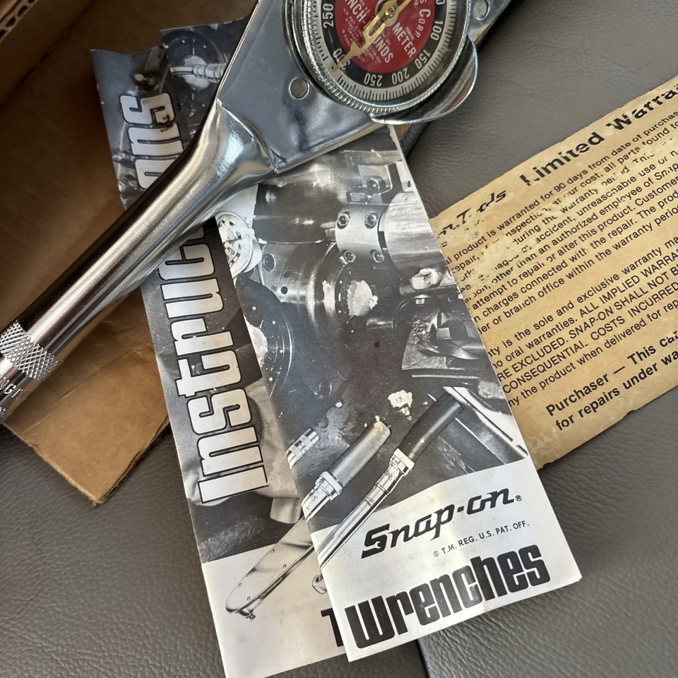 Snap-On Tools TE175 TorqOMeter 1/2" Drive Torque Wrench 0 to 250 Foot ...