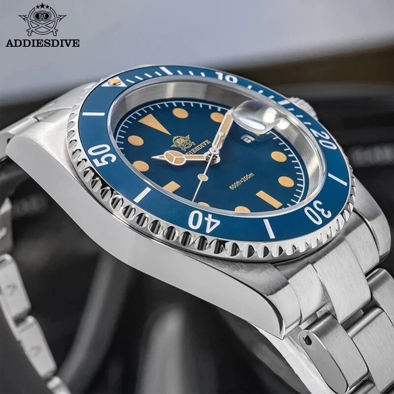 41MM ADDIESDIVE Quartz Men's Watch Dive 200M Waterproof Luminous ...