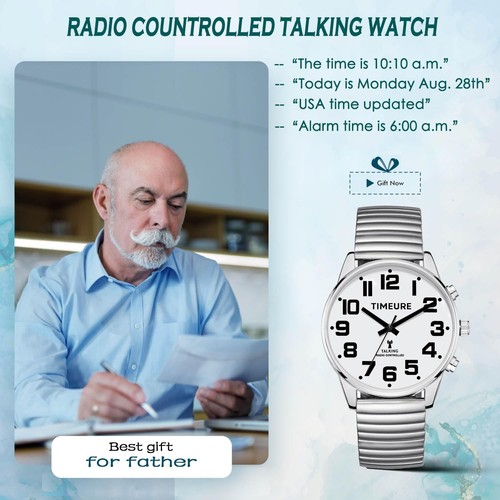 TIMEURE® Atomic Talking Watch for Visually Impaired Stainless Steel ...