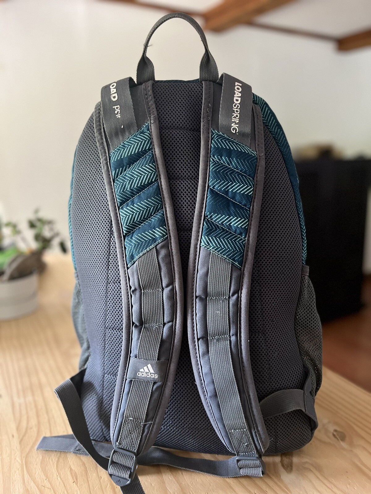 Adidas Geometric Large Blue, Green & Gray Backpack ( … - Gem