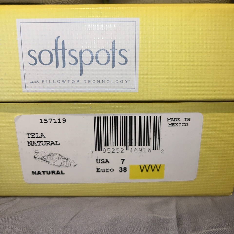 Softspots Women's Tela Natural Sandals Size 7 WW | eBay