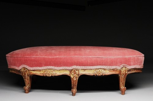 BEAUTY! C.1750 French Louis XV Period Six Leg Foot Stool Ottoman Bench ...