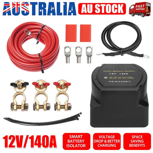 12V Dual Battery System Isolator Voltage Sensitive Relay with Cables ...