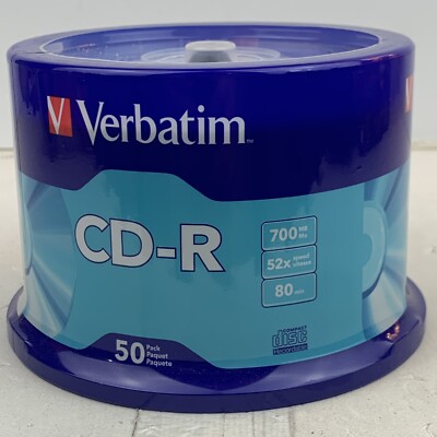 Verbatim CD-R Discs 700MB/80min 52x Spindle Silver 50/Pack 94691 | eBay