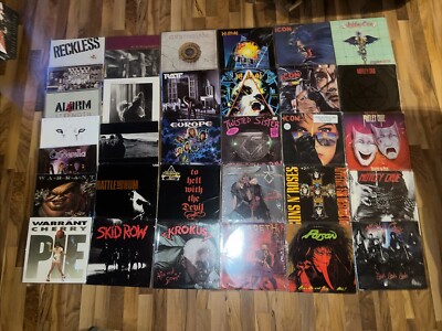 HEAVY METAL 80s Vinyl Lot Of 32 RARE Megadeth, Motley Crue, Poison 🔥 ...