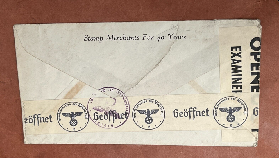 1940 PREXIE 5c FORT WORTH TX STAMP DEALER AD CZECHOSLOVAKIA +GERMANY ...