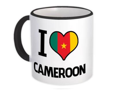 Gift Mug : I Love Cameroon Flag Heart Country Crest Cameroonian Expat ...