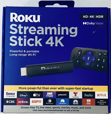 Roku Streaming Stick 4K/HDR/Dolby Roku Voice Remote and TV Controls ...
