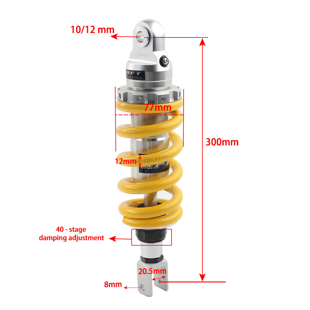 300mm 11.8'' Shock Absorber Shocks For Dirt Pit Bike ATV Quad ...