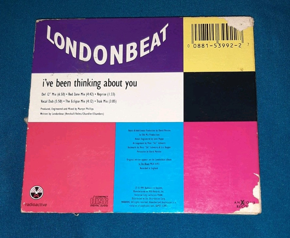 Londonbeat maxi single CD I've Been Thinking About You 1991 Radioactive ...