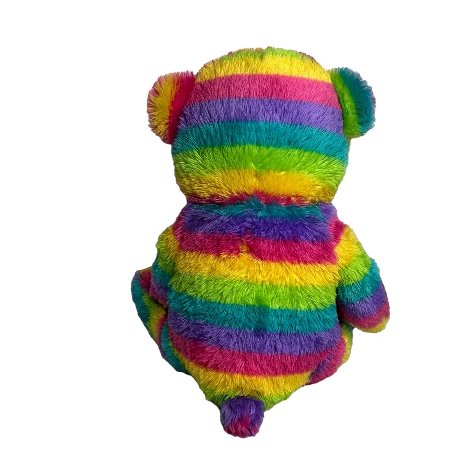 Rainbow Bear Plush Stuffed Animal Toy Striped Colors Pride MTY ...