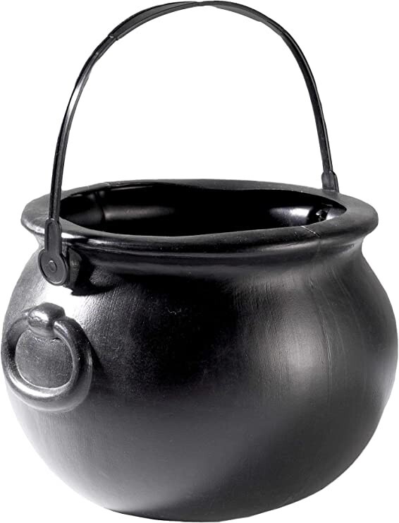 15cms Black Plastic Witches Cauldron Halloween Fancy Dress Trick Or ...