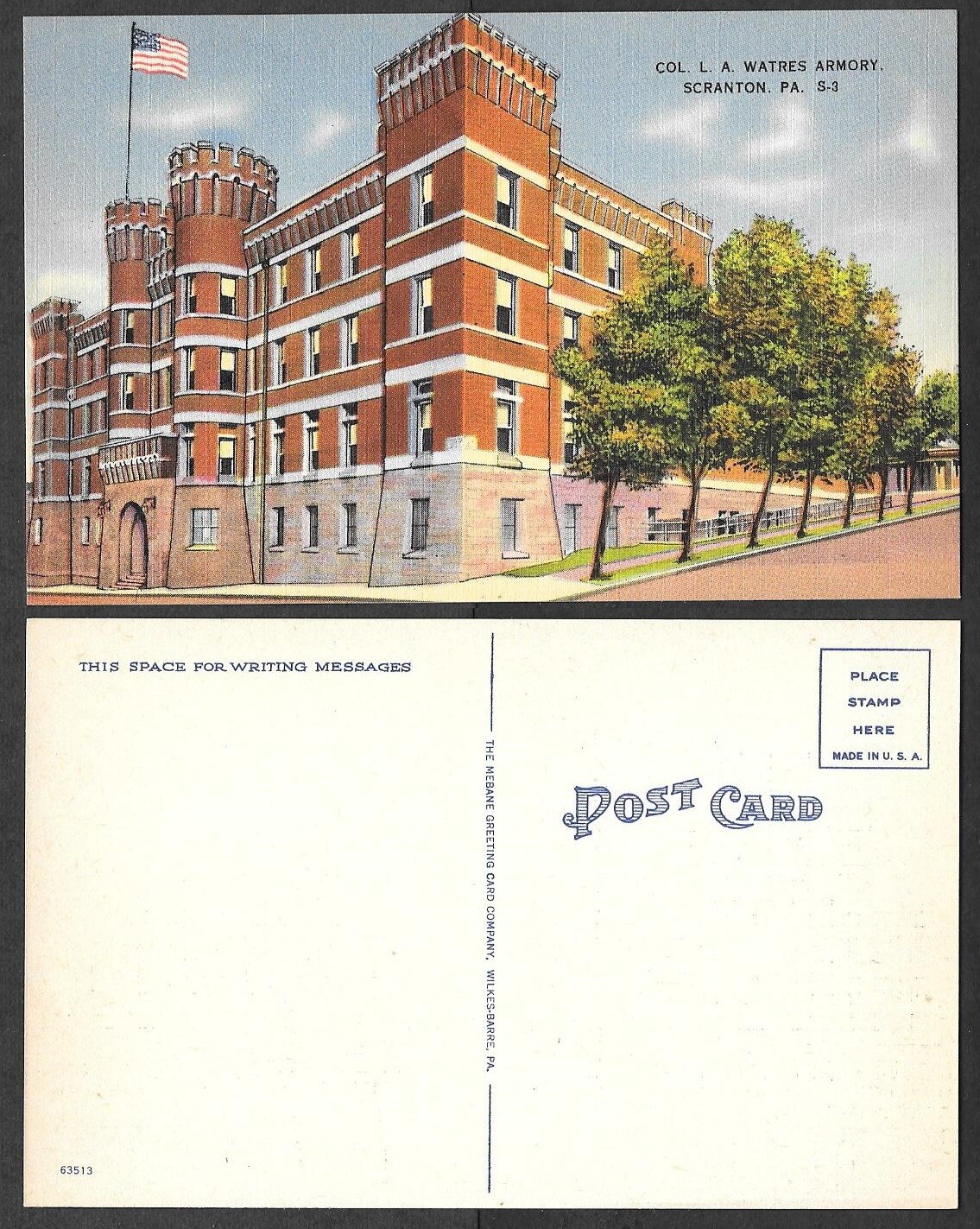 Old Pennsylvania Postcard - Scranton - Col. L.A. Watre's Armory | eBay
