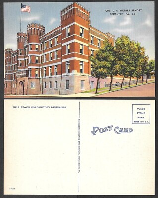Old Pennsylvania Postcard - Scranton - Col. L.A. Watre's Armory | eBay
