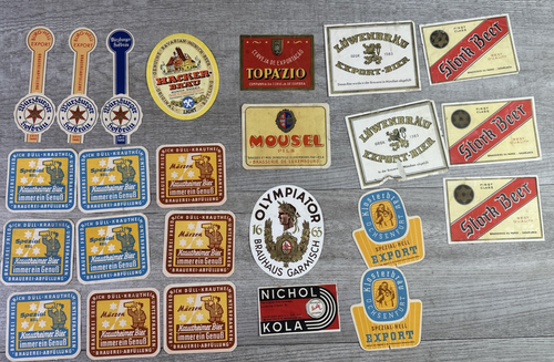 Vintage Lot of 24 European Wine/Beer/Liquor Labels | eBay