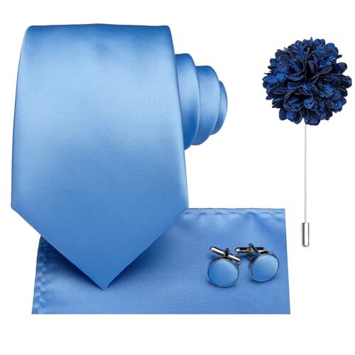 Mens Tie Set Woven Silk Ties for Men Handkerchief Cufflinks Lapel Pin ...