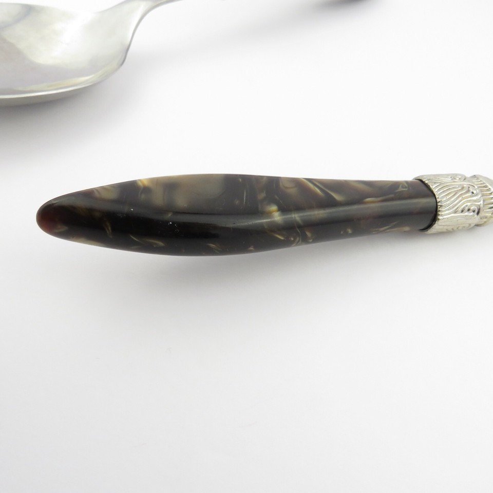 Salad Serving Forks with faux tortoise shell handles set of 2 vtg MCM ...