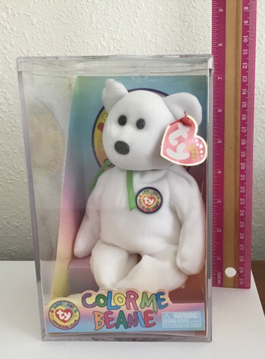 2002 Color Me Beanie Teddy Bear by Ty Beanie Baby in Sealed Clear Case ...