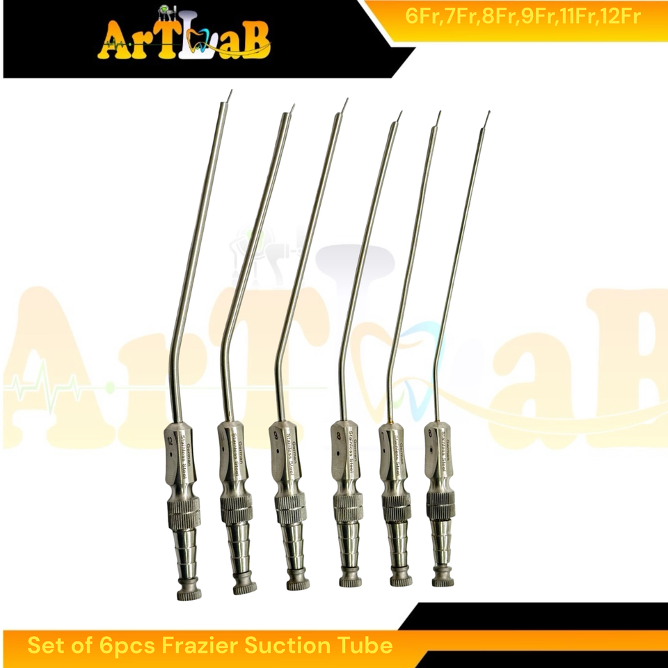 Frazier Suction Tubes w/ Finger Valve & Obturator Suction Tools ENT 6 ...