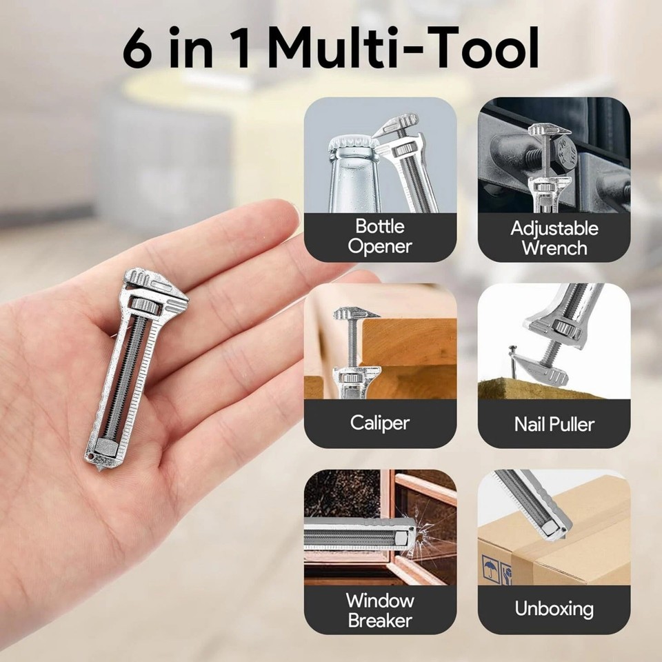 3PCS Alloy Multi-Tool Set Adjustable Wrench with Caliper and Spanner ...