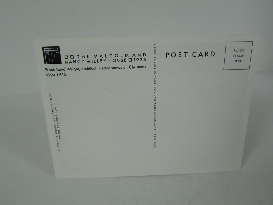 Vintage Postcard Frank Lloyd Wright Malcolm Willey House 1946 Snow ...