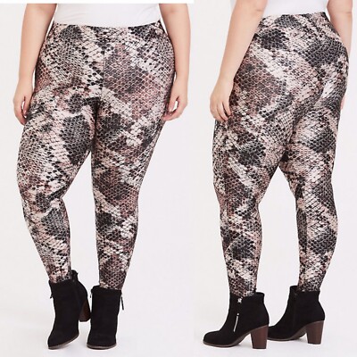 Torrid Womens Snakeskin Print High Waist Stretch Liquid Leggings Size ...