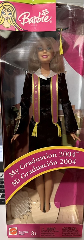 Barbie Doll My Graduation Doll Black Cap Gown Diploma 2004 Graduation ...