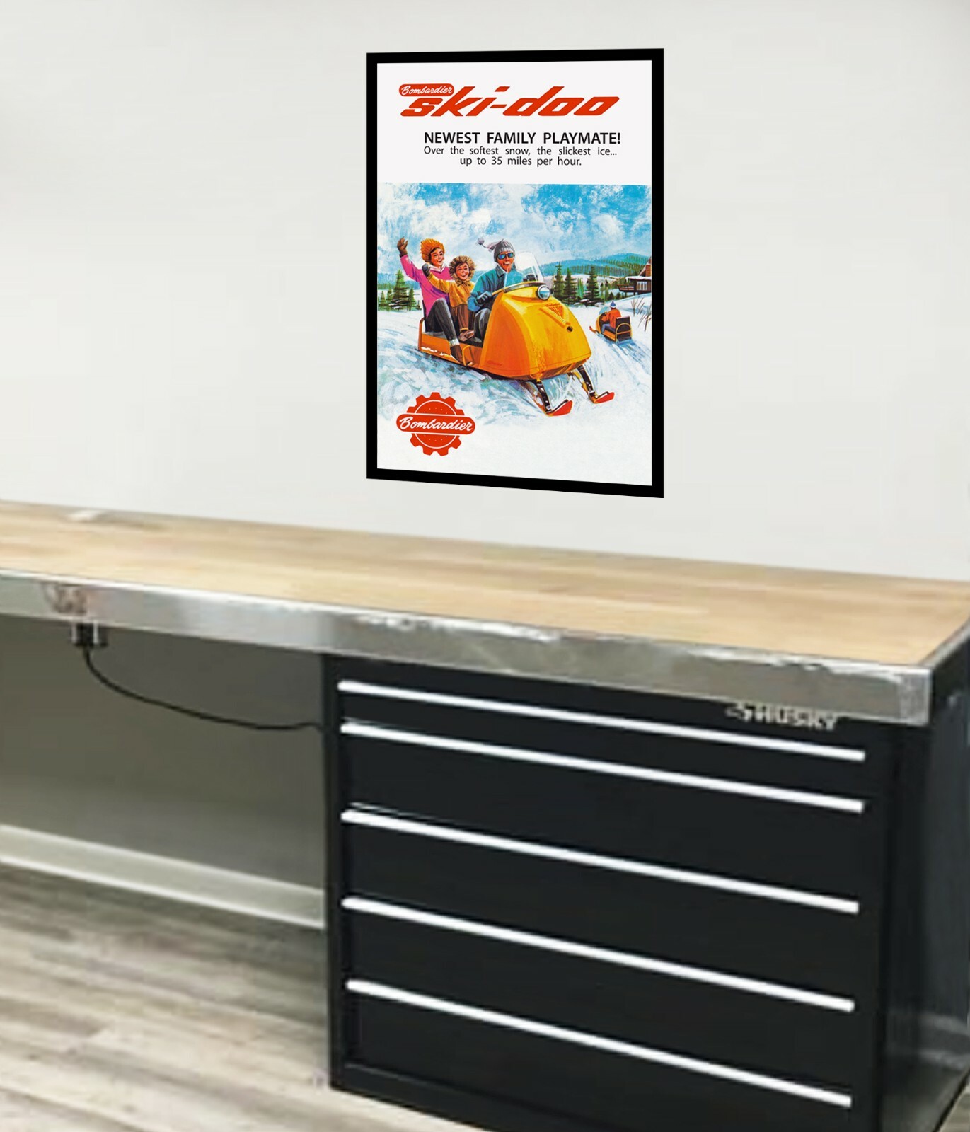 Ski-Doo Snowmobile - Vintage-Style 1965 Advertising Poster | eBay