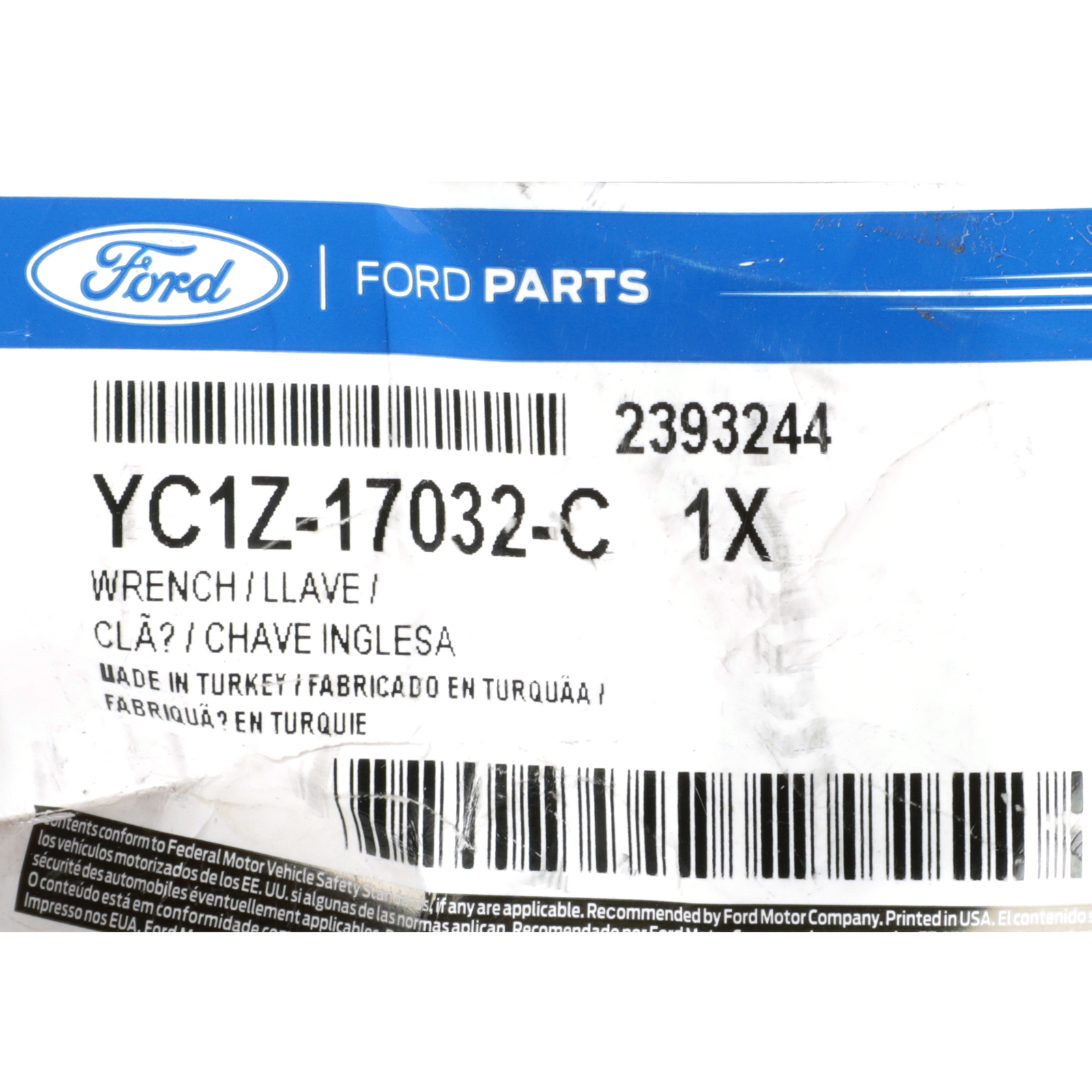 NEW OEM Ford 2015-2019 Transit Wheel Lug Nut Wrench Genuine Ford YC1Z ...