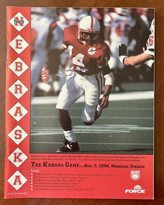 1994 Nebraska vs Kansas Football Program Huskers Cornhuskers Jayhawks ...