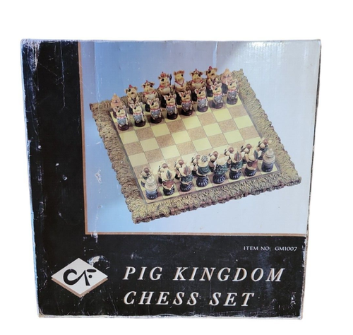 Pig Kingdom Chess Set Complete UNIQUE C&F Corp RARE New Old Stock | eBay