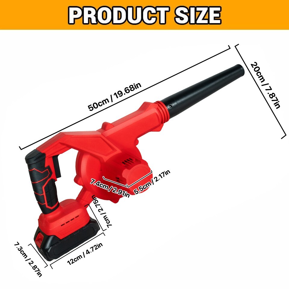 48VF Cordless Leaf Blower Electric Mini Air Lightweight Handheld With 2 ...