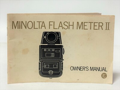 Minolta Flash Meter II Manual Instruction | eBay