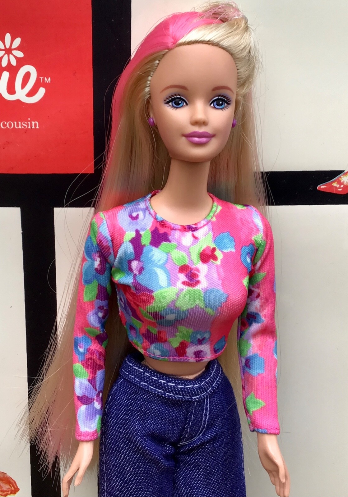 Beautiful Vintage 1998 Happening Hair Barbie - Blonde Hair With Pink ...