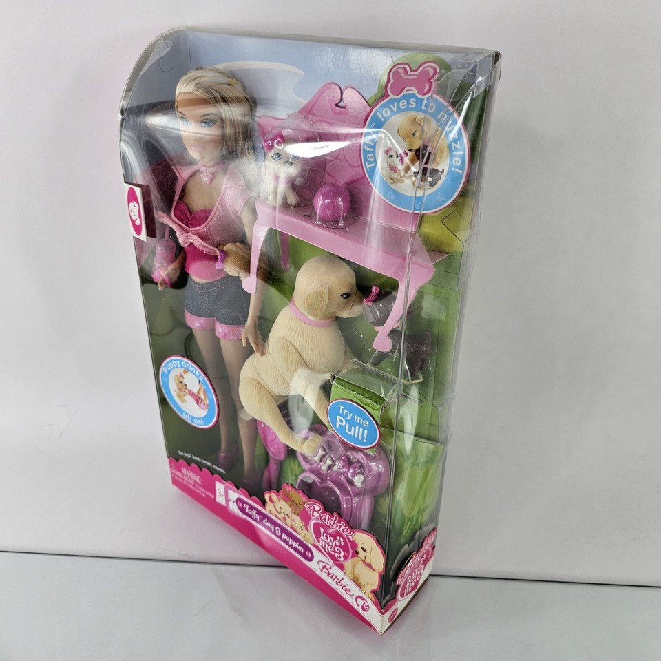 Barbie Taffy Dog & Puppies Doll Play Set Loves Me 3 Nuzzle M4215 Mattel ...