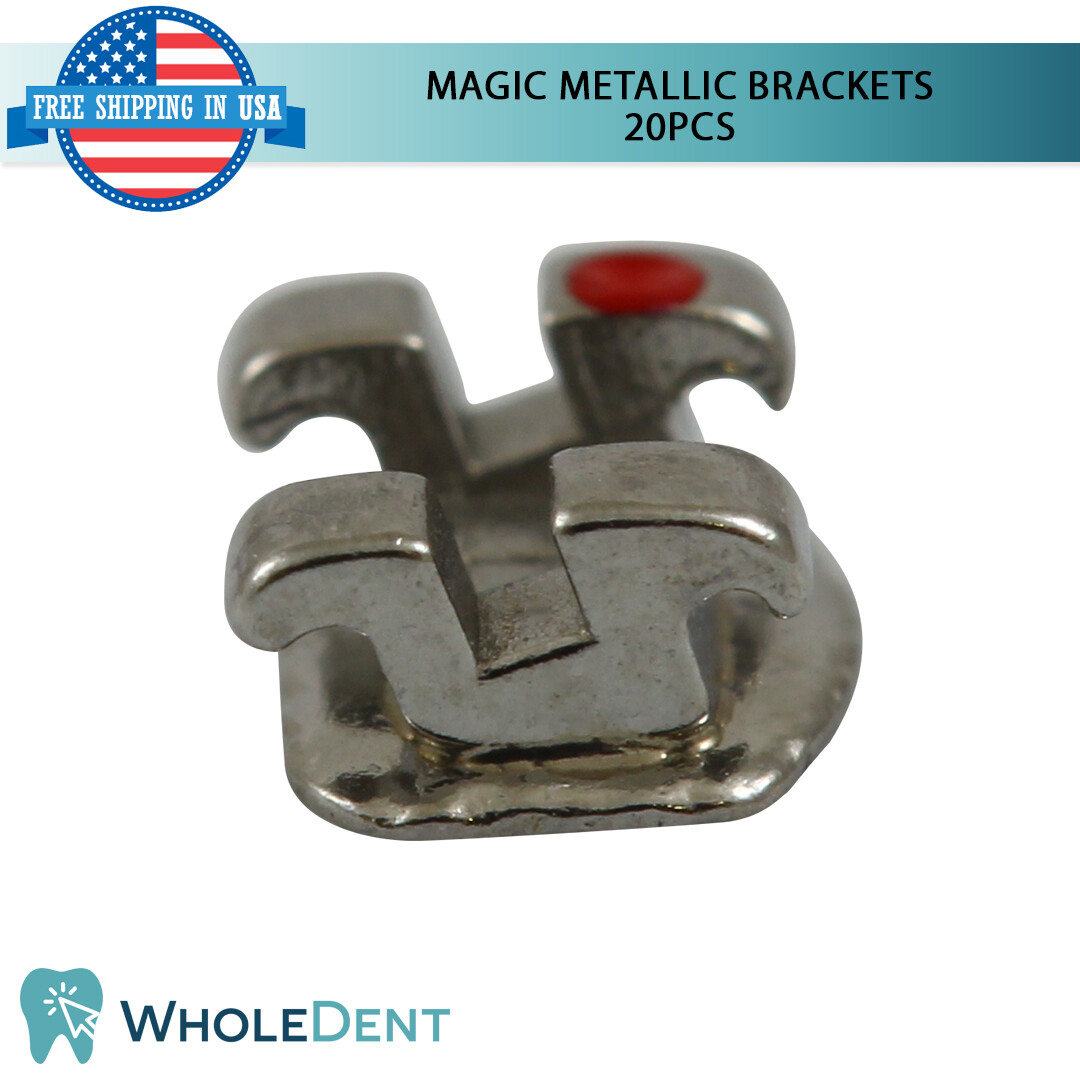 Orthodontic Dental Mini Metal Brackets Hook Twin Braces Kit MBT Magic ...