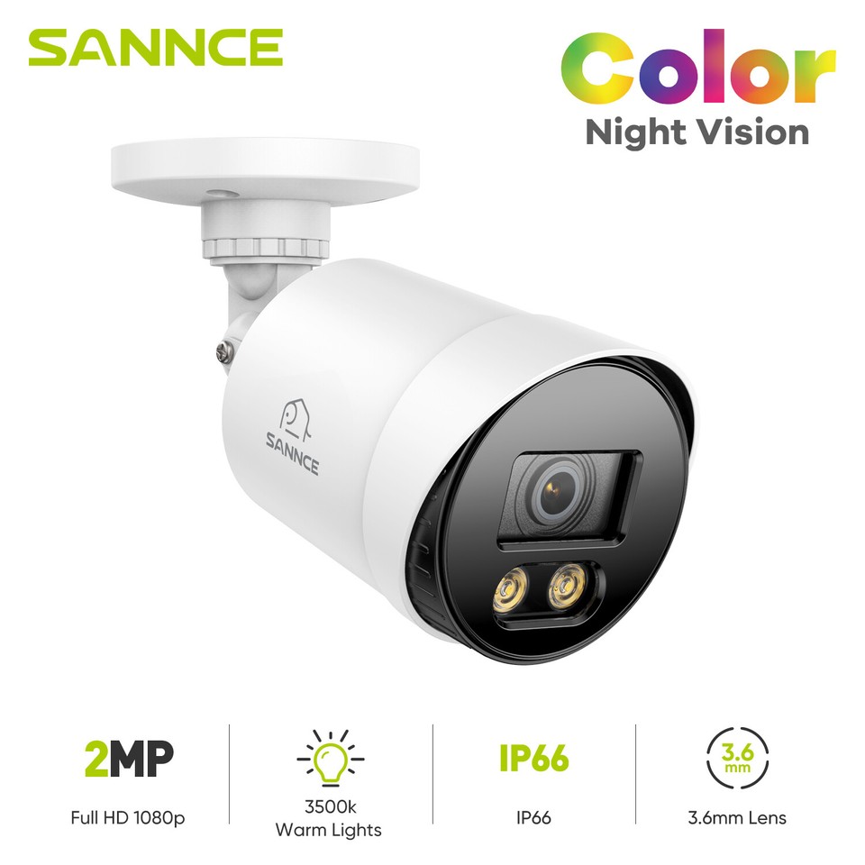 SANNCE 1080P Full Color Night Security Camera Warm Light fr Security ...