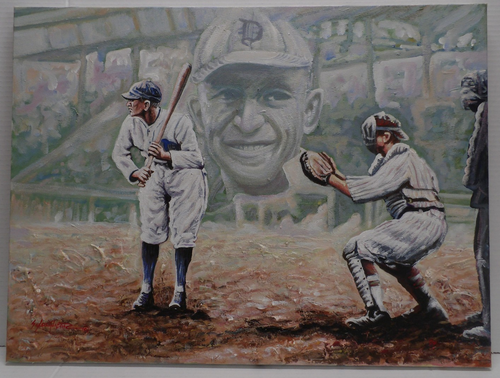 Ty Cobb Original Oil Painting by Gene Locklear for Ted Williams 1994 | eBay