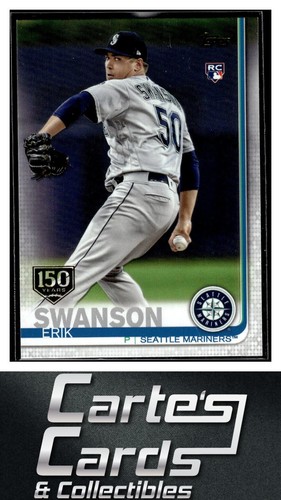 Erik Swanson 2019 Topps Update 150th Anniversary #US97 Seattle Mariners Rookie | eBay