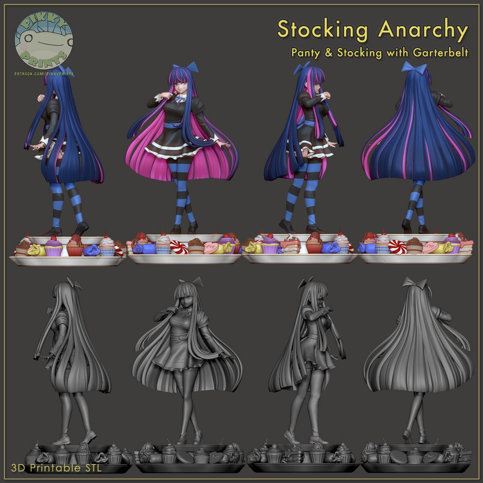 Stocking Anarchy Figure 1/7 Scale Unpainted Resin Kit (Panty & Stocking ...