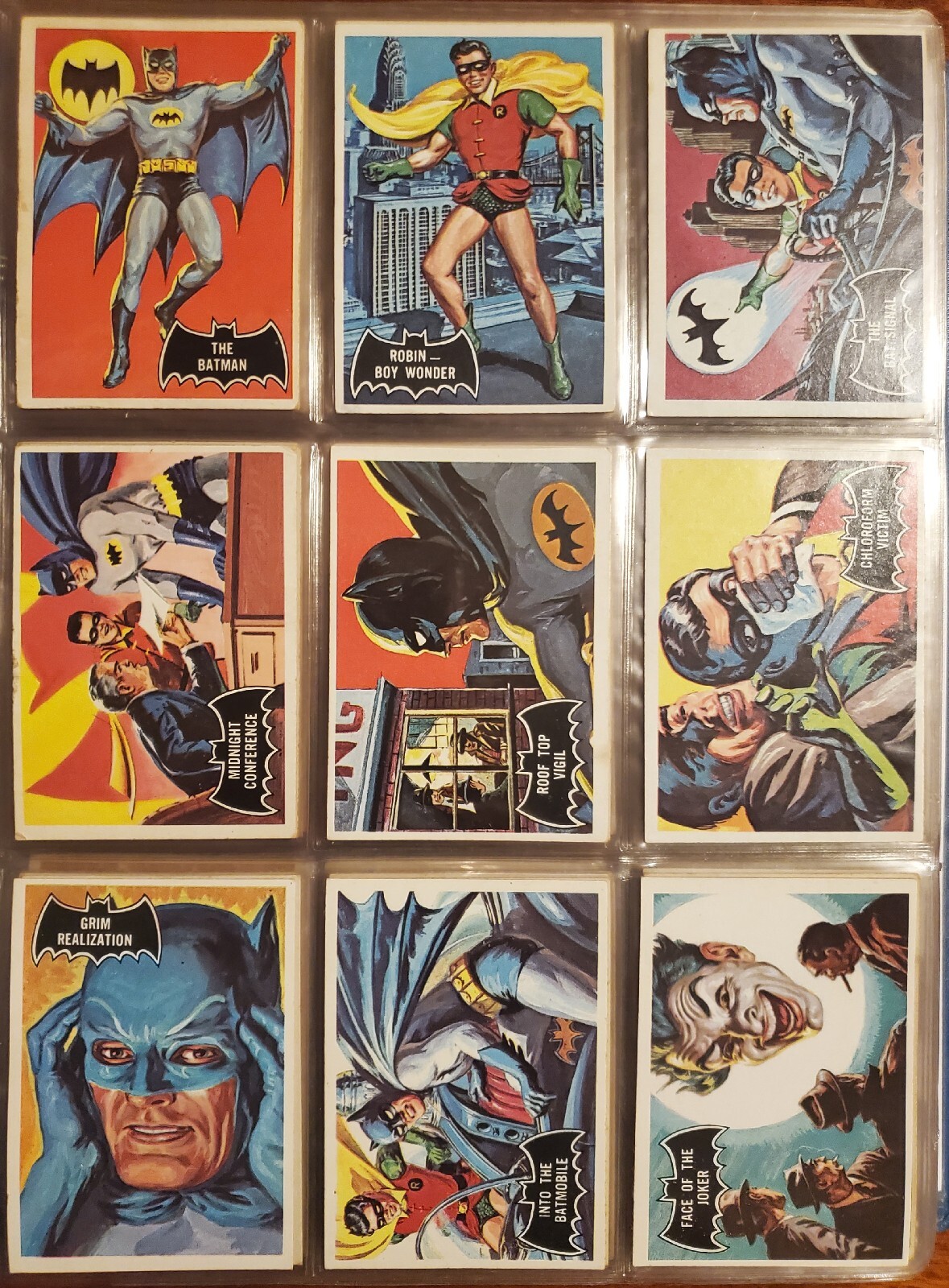 1966 Topps Batman Cards Black Bat Orange Back 1st Series Complete set ...