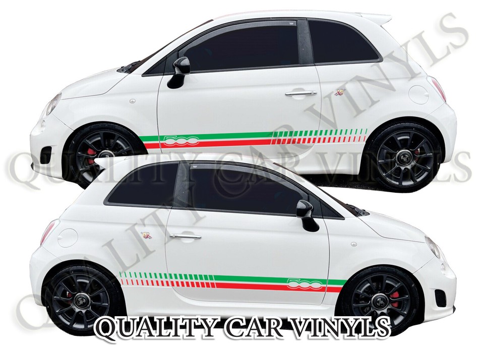 Fiat 500 Italian flag racing stripes graphics decals Abarth RS121 | eBay