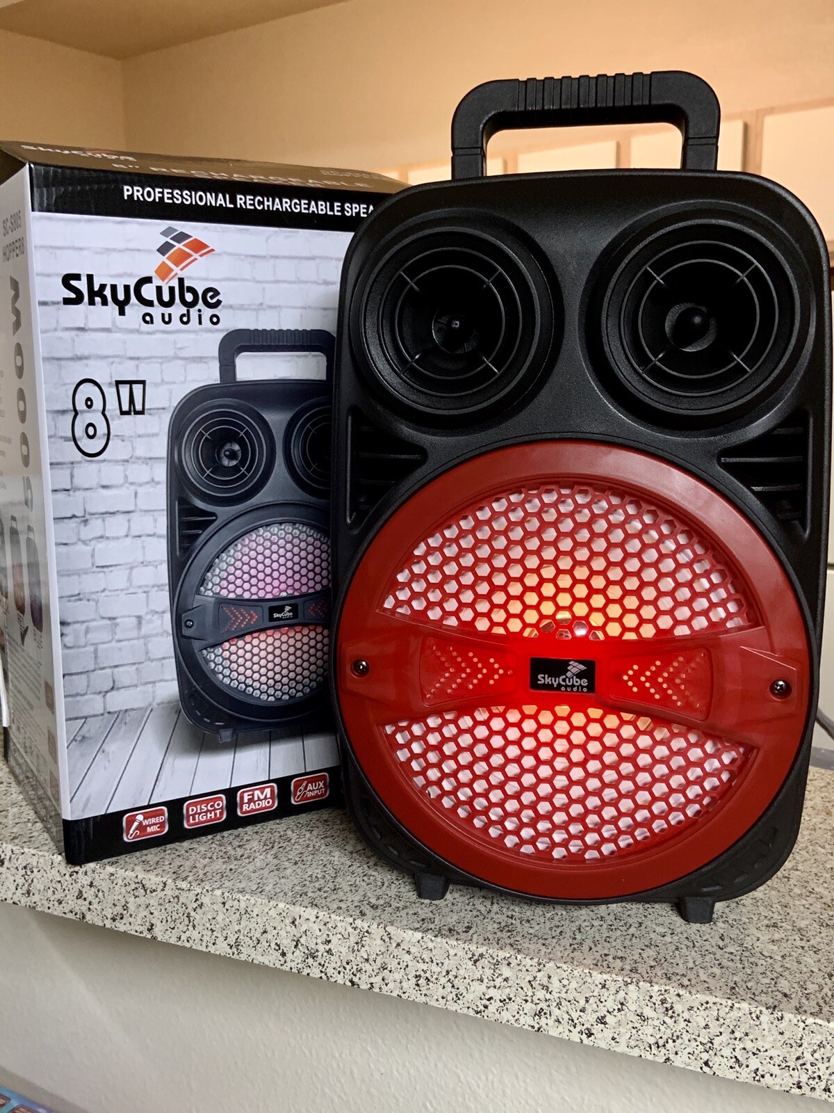 bluetooth speaker portable SkyCube 5000W P.M.P.O 8” +1 Tweeter ...