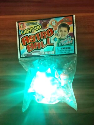 LITE UP ASTRO BALL NEW Kids Toy 3 FLASHING COLORS W/ NECK CORD ...
