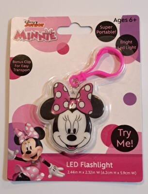 NEW Disney Junior Minnie Mouse Portable Clipable LED Flashlight Ages 6 ...